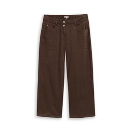 Tom Tailor Damen Culotte Hose mit Stretch, braun, Uni, Gr. 44/28