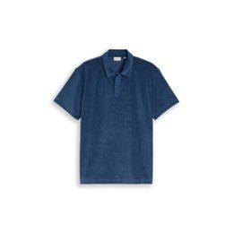 Tom Tailor Herren Poloshirt aus Frottee, blau, Uni, Gr. XXL