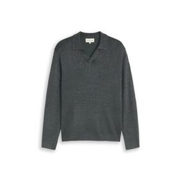 Tom Tailor Herren Strickpullover mit Polokragen, gr&uuml;n, Meliert, Gr. XXL