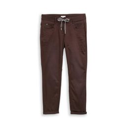 Tom Tailor Damen Tapered Relaxed Hose, braun, Uni, Gr. 44/28