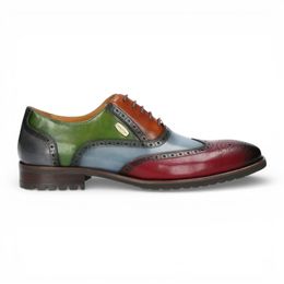 Laura Vita Lorenzo Conti Herren-Brogue-Oxford-Schuhe aus schwarzem und burgunderrotem Leder - Antonin 01