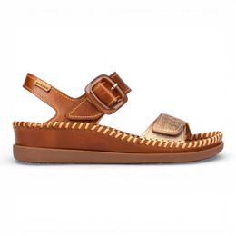 Pikolinos Damen Braune Leder Leichte Sommer-Keilsandalen - Cadaques