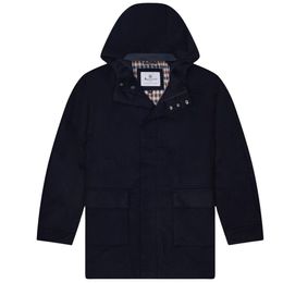 Aquascutum Aktiver Wollmantel Mit Kapuze, Marineblau