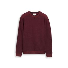 Tom Tailor Herren Strickpullover aus Baumwolle, rot, Meliert, Gr. XXL