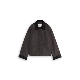 Tom Tailor Denim Damen &Uuml;bergangjacke mit Cord-Kragen, bunt, Uni, Gr. L
