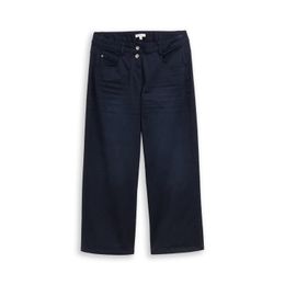 Tom Tailor Damen Culotte Hose mit Stretch, blau, Uni, Gr. 44/28