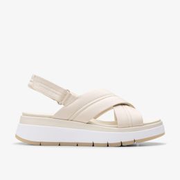 Clarks Tuscan Cross Cream Leather Sandalen