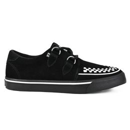 T.U.K. TUK Pointed Creeper Sneaker Schwarz-Wei&szlig; Wildleder Plateau-Schuhe - A9182