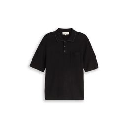 Tom Tailor Denim Herren Relaxed Fit Strick-Poloshirt mit Brusttasche, bunt, Uni, Gr. XXL