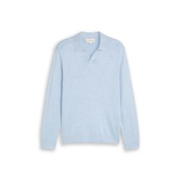 Tom Tailor Herren Strickpullover mit Polokragen, blau, Meliert, Gr. XXL