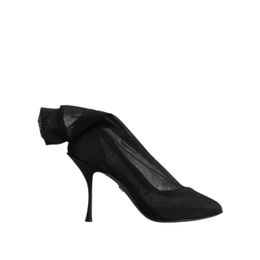 Dolce & Gabbana Dolce & Gabbana Schwarze Seiden-Stretch-Mesh-Strumpfstiefel Schuhe