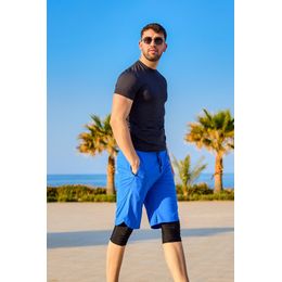 Marina Sax Blue Modest Herren-Badeshorts
