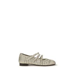 Carel Paris Silbergraue Kalbsleder Bos Taurus Ballerinas