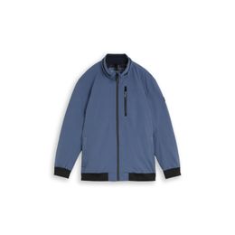 Tom Tailor Herren Plus Size - Blouson Jacke mit verstaubarer Kapuze, blau, Uni, Gr. 2XL