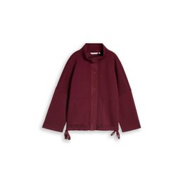 Tom Tailor Damen Boxy Fit Scuba Sweatjacke mit Taschen, rot, Uni, Gr. XXL