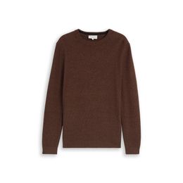 Tom Tailor Herren Strickpullover aus Baumwolle, braun, Meliert, Gr. XXL