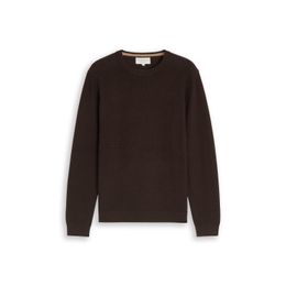 Tom Tailor Herren Strickpullover aus Baumwolle, braun, Meliert, Gr. XXL