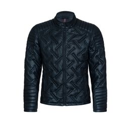 M&auml;nner schwarze Leder gesteppte Bikerjacke - Manaus