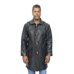 Herren-Leder-Duffle-Klassiker-Mantel-Aylesbury