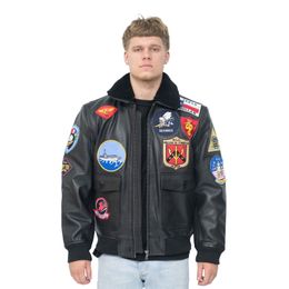 Herren Top Gun A2 Leder Bomberjacke-San Diego