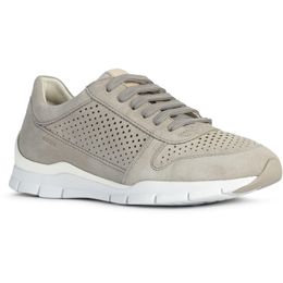 Geox D Sukie B Leder Damen Hellgrau Turnschuhe