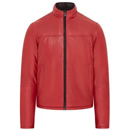 Rote Wende-Bomber-Lederjacke f&uuml;r Herren &ndash; Raufoss