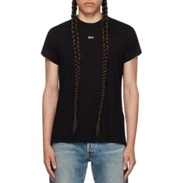 Off-White Noise Arrow Shaped Logo Schwarzes T-Shirt