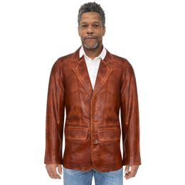 Herren-Blazer aus braunem Leder, Santiago