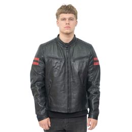 Retro-Bomberjacke aus schwarzem Leder f&uuml;r Herren &ndash; Rom