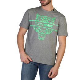 Plein Sport Herren Graues Baumwoll-T-Shirt