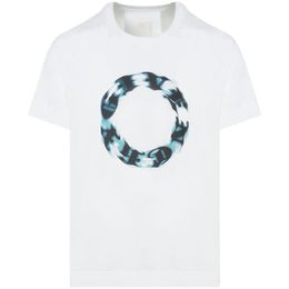 ubergroses weises T-Shirt mit rundem Logo von Givenchy