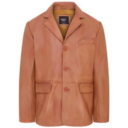 Herren-Blazerjacke aus italienischem Leder mit 3 Kn&ouml;pfen &ndash; Fauske