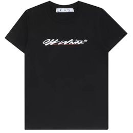 Off-White New Script Logo Casual Fit Schwarzes T-Shirt
