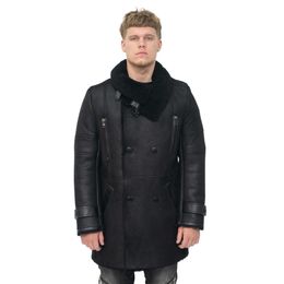 Zweireihiger Herren-Reefer-Mantel aus Schaffell &ndash; Candon