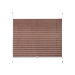 K-home Plissee &raquo;Siena&laquo; verdunkelnd energiesparend ohne Bohren braun Obermaterial: 100% Polyester 130cm, zweiseitig verschiebbar, 70cm