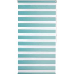 K-home Doppelrollo &raquo;Ancona&laquo; Lichtschutz ohne Bohren im Fixma&szlig; blau Polyester 150cm, 40cm