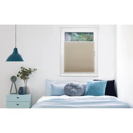 mydeco Plissee &raquo;Promo&laquo; Lichtschutz ohne Bohren verspannt beige Obermaterial: 100% Polyester 130cm, zweiseitig verschiebbar, 100cm