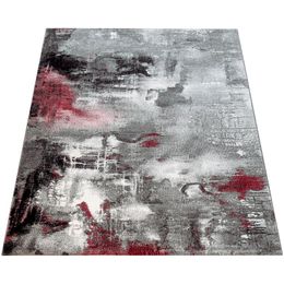 Paco Home Teppich &raquo;Canvas 754&laquo; rechteckig 16 mm H&ouml;he Kurzflor, modernes Design, mit Arizona Leinwand Optik grau Polypropylen (PP) B : 120cm 1 Stk., 16mm, L: 