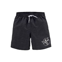 Chiemsee Jungen Badeshorts &raquo;Melange Kids&laquo; mit Logoprint schwarz 146/152, N-Gr