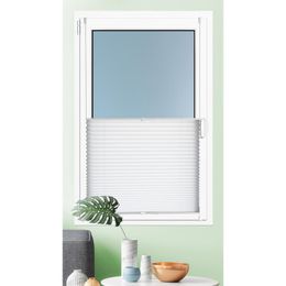 Kutti Plissee &raquo;Brisa&laquo; Lichtschutz ohne Bohren verspannt Klemmfix, Sichtschutz, blickdicht, einfarbig, Klemmtr&auml;ger wei&szlig; Obermaterial: 100% Polyester 140cm, 