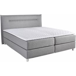 Maintal Boxspringbett inkl. Topper grau Bezug: Strukturstoff aus 100% Polyester;Bezug der Spiegelfl&auml;che Matratzendrell aus 100% Polyester;Bezug des Toppers: 