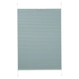 K-home Plissee &raquo;Siena&laquo; Lichtschutz energiesparend ohne Bohren blau Obermaterial: 100% Polyester 130cm, zweiseitig verschiebbar, 110cm
