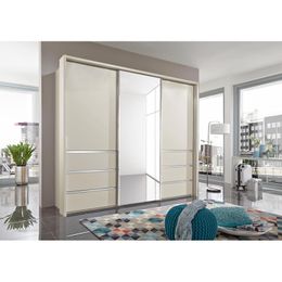 Wiemann Schwebet&uuml;renschrank &raquo;Malibu&laquo; mit Spiegel wei&szlig; B/H/T: 250cm x 236cm x 67cm, Schubladen: 6 Stk. T&uuml;ren: 3 Stk.