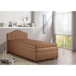Maintal Polsterbett braun Liegefl&auml;che L&auml;nge B: 200cm x 120cm, ohne Fleckschutz, Tonnentaschen-Federkernmatratze H2