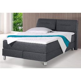 Maintal Boxspringbett inkl. Topper grau Bezug bei beige, anthrazit und hellgrau: pflegeleichter Strukturstoff (100% Polyester);Bezug bei wei&szlig; und schwarz: 