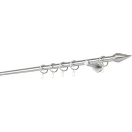 mydeco Gardinenstange &raquo;20mm Point Wandtr&auml;ger 6,5 cm&laquo; 1 l&auml;ufig-l&auml;ufig Fixma&szlig; silber B/L: 270cm, 1 l&auml;ufig