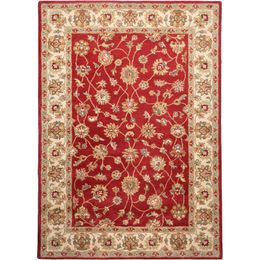 Theko Wollteppich &raquo;Royal Ziegler 503&laquo; rechteckig 14 mm H&ouml;he reine Wolle, handgetuftet, Orient-Optik, mit Bord&uuml;re rot Schurwolle B : 60cm 1 Stk., 14mm,