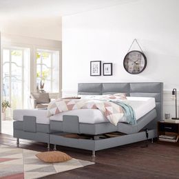 Westfalia Schlafkomfort Boxbett mit Motor in diversen Ausf&uuml;hrungen grau Box und Kopfteil: Feinstrukturstoff (77% Polyester und 23% Viskose);Bezug der Obermatratze: 100% 