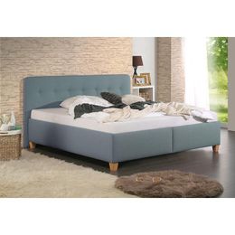 Maintal Polsterbett &raquo;Mison&laquo; mit oder ohne Matratze Bonell-, Kaltschaum-, Taschenfederkern Matratze blau Struktur fein (100% Polyester) Liegefl&auml;che L&auml;nge B: 