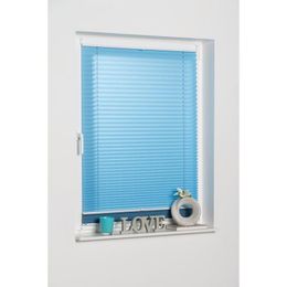 K-home Doppelplissee &raquo;Prato&laquo; verdunkelnd energiesparend ohne Bohren in F&uuml;hrungsschienen Tageslicht + Verdunklungsstoff blau Obermaterial: 100% 